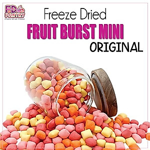 Freeze Dried Fruit Bursts Candy - Mini Original Hard Candy Mix 5oz Treat Snack Gift Bag Cherry, Strawberry, Lemon, Orange Candies Freeze-Dried Candies
