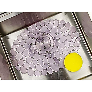 PVC Sink Mat Pad ECO-Friendly Kitchen Sink Protector Mat Pack of 2, Oval, 12’’X15’’ (Lavender-2 Pack)
