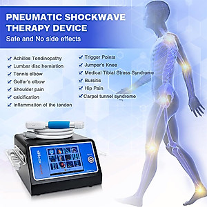 nubulala Shock Wave Therapy Machine with 10 Bar for Joint and Muscle Pain Relief, Muscle and Bone Tissue Regeneration, Painless, Non-Invasive, No Side Effects