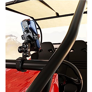 BRCOVAN Aluminum Alloy UTV Phone Holder with Vibration Dampener & High-Speed Secure Lock, Metal Anti-Shake UTV Roll Bar Cellphone Mount Fit Roll Cage 1.5/1.65/1.75/1.85/2 inch, for 4.7''-7.2'' Phones