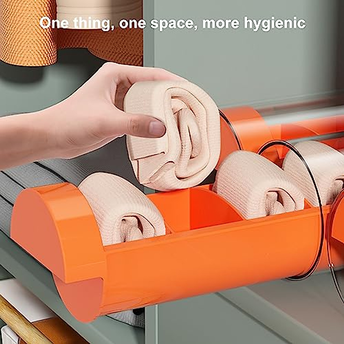 Fonzci 2Pcs Sock and Underwear Organizer Drawer Divider,Sock Underwear Drawer Organizer Dividers,Underwear Organizer Storage Box,Pull Out Dust Proof Storage Box for Socks,Ties(Yellow)