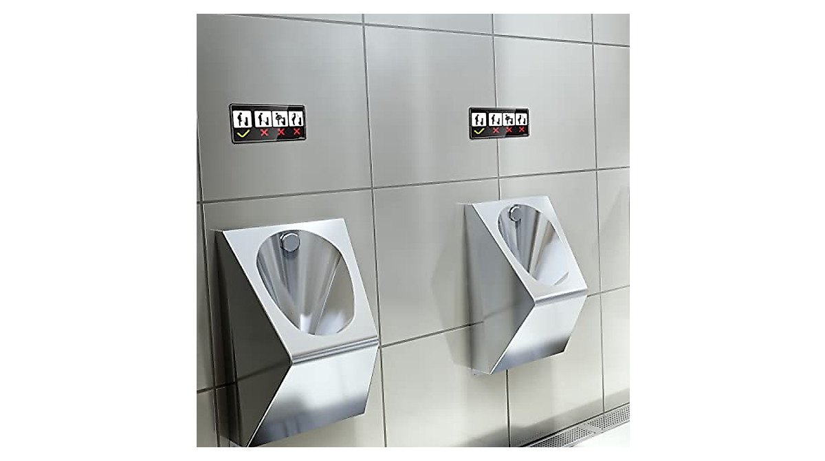 Funny Bathroom Signs 2 Pack - Humorous Acrylic Urinal Signs