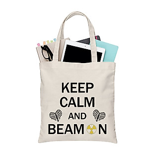 BDPWSS Radiology Tech Tote Bag X-Ray Tech Gift Keep Calm And Beam On Radiation Therapist Gift Radiologic Technologist Gift (Calm Beam TG)