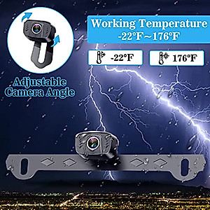 Rohent R3 HD 1080P Digital Wireless Backup Camera with 5'' Monitor License Plate Hitch Rear View Camera System for Cars,Trucks,Campers IP69 Waterproof Front /Rear View Switchable 8 IR Night Vision