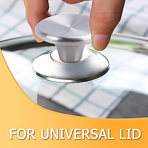 Dutch Oven Knob Stainless Steel Replacement Handle for Le Creuset,Aldi,Lodge and Other Enameled Cast-Iron Dutch Oven Pot Lid Knob Replacement(Silver 1 Set)