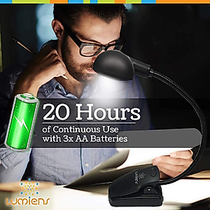 Lumiens L9 - Music Stand Light Clip On - LED Musician Lamp for All Music Stands, Pianos, Orchestra Pits, Work Tables, Desks, and More - #1 Among Music Stand Lights - AA Battery Powered