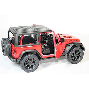 KiNSMART 2018 Jeep Wrangler Rudicon Hard Top Red 5" 1:34 Scale Die Cast Metal Model Toy w/ Pullback Action