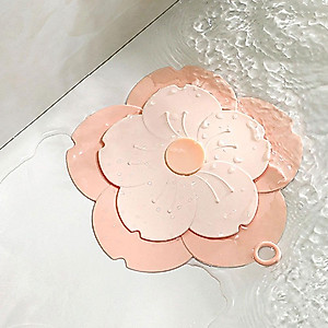 Bathtub Drain Cover Tub Stopper,Silicone Floor Drain Cover for Bathroom,Flower Shape Drain Hair Catcher Strainer,Kitchen Sink Drain Stoppers,Anti-Odor Shower Drain Stopper