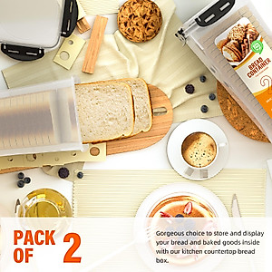 TIME4DEALS Bread Box Pack of 2 Bread Container - Fresh Bread Storage Container Plastic Bread Keeper with Airtight Lid, Sandwich Bread Dispenser Loaf Storage Saver for Kitchen Home, BPA Free, 5 Liter