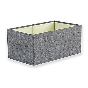 Foldable Storage Bins Rectangle Fabric Storage Basket, Closet Organizer Bins with Handles, Toy Organizer, Baskets for Gifts Empty for Home Office Kids Room Clothes Closet Shelves (Large-18.6L x 11.2W x 8.1H)