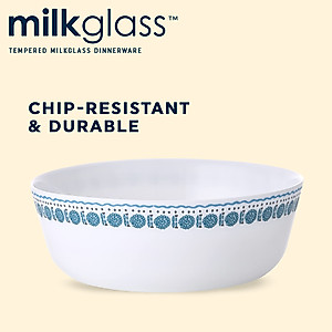 Corelle ED Bowl Set 4pk Med, 4 PIECE, Azure Medallion Classic