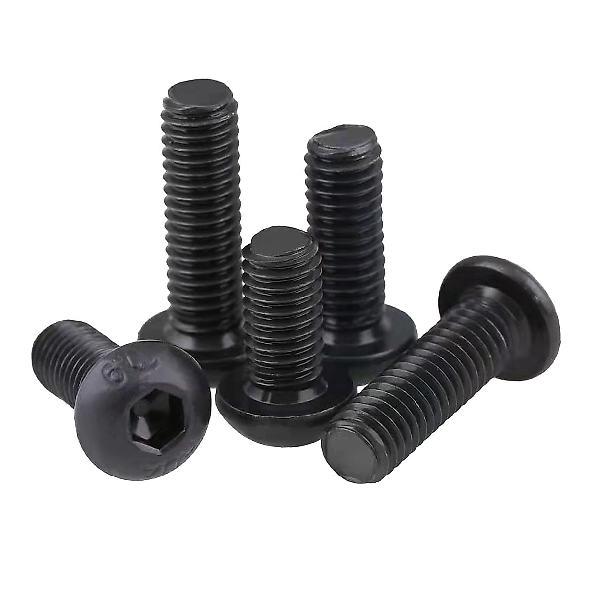 M12-1.75 x 40mm Button Head Socket Cap Screws, 10.9 Grade Alloy Steel, Allen Socket Drive, Black Oxide Finish, Full Thread (10.9 Grade,5 Pcs)