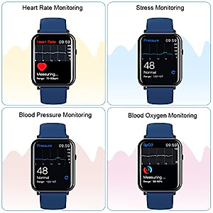 BJNAAL Smart Watch for Man Android Phones iPhone Compatible, IP68 Waterproof Fitness Tracker Smartwatch with Sleep/Health Monitor/Activity Tracker 1.7'' Touchscreen Digital Sport Watches for Men