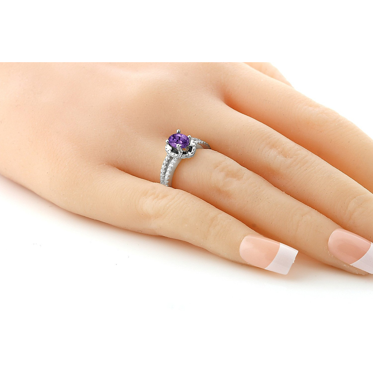 Gem Stone King 925 Sterling Silver Purple Amethyst Ring For Women (1.25 Cttw, Oval Gemstone Birthstone Available in size 5, 6, 7, 8, 9)