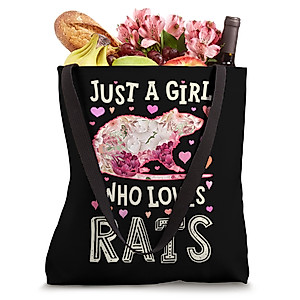 Rat Just A Girl Who Loves Rats Rodents Flowers Floral Animal Tote Bag
