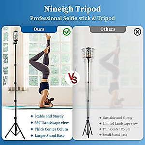 70" Phone Tripod Stand for Recording, Selfie Stick Tripod with Remote Phone Mount, Flexible Travel Tripod for Video Vlogging Photography, Compatible with iPhone Android iPad Cell Phone and Camera