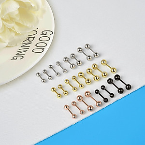 4mm Barbell Earrings 925 Sterling Silver Short Gold Cartilage Stud Rook Daith Helix Piercing Sleeper Earrings for Men Women