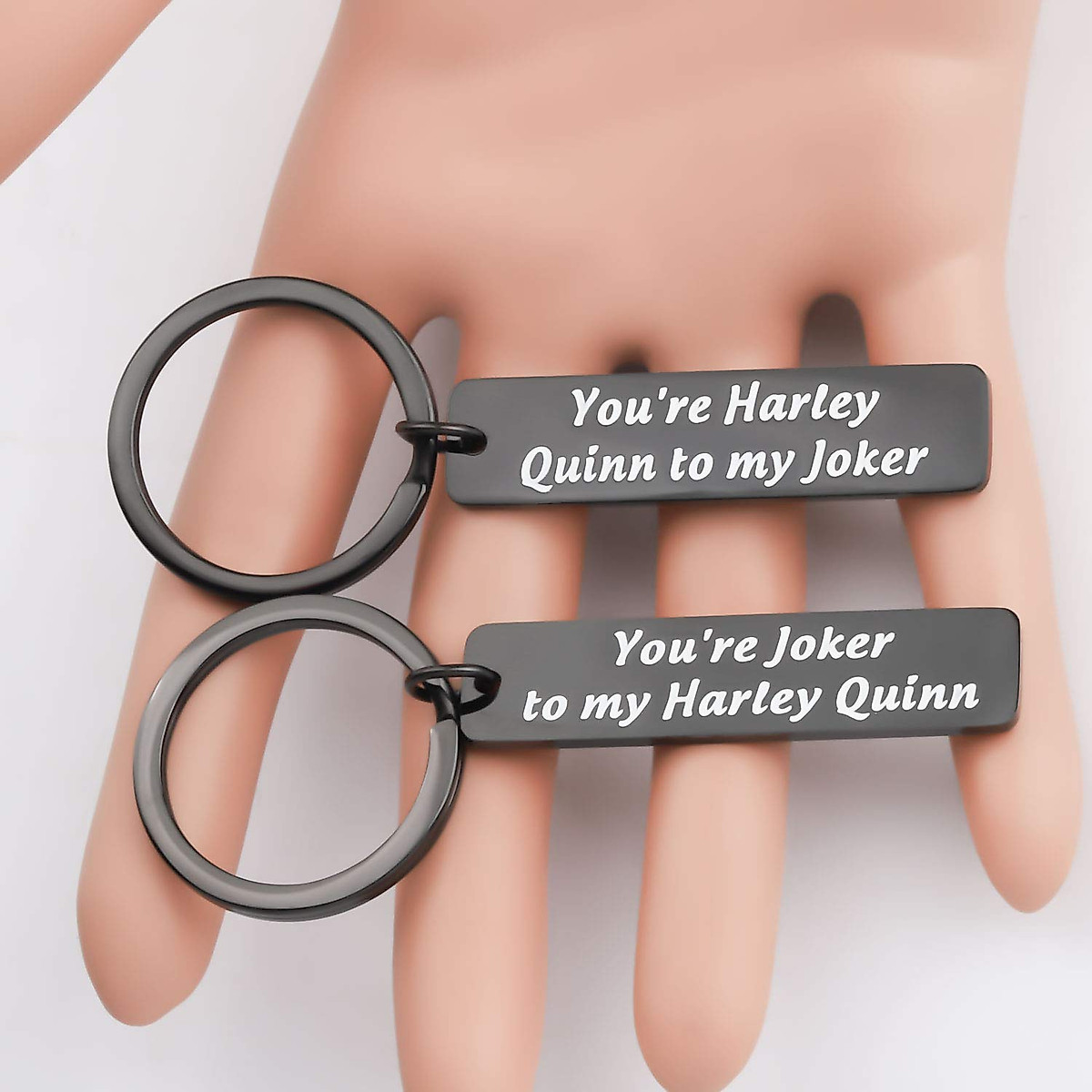 FOTAP Joker and Harley Quinn Jewelry You're Harley Quinn to My Joker Keychain Boyfriend Gift Girlfriend Gift Valentine's Day Gift (Joker Set Keychain-blk)