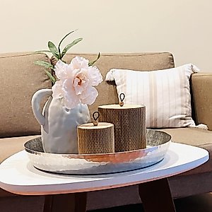 Gekkoli 2er-Set Storage Boxes/Baskets with Lids Bamboo Round/Rectangle Small Brown (Diameter 8 x Height 8.2 / Φ12 x 11.2 cm)
