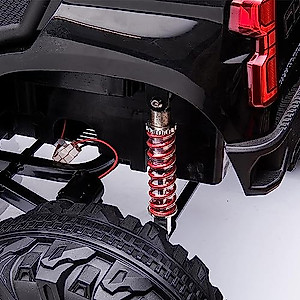 Dakott Chevy Silverado Z71 Trail Boss Monster Truck Four Powerful Motors 12V 4x4 Big Wheels Ride On Monster Truck for Kids.,Black