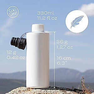 CuloClean 2pcs Portable Bidet with Silent Bottle (330ml). Ideal for Toilet, Travel, Hiking or Camping. Ultralight (48g, 1,7 oz). (CuloClean+Bottle, 2pcs Black)