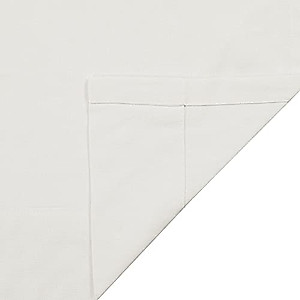 TWOPAGES Beige White Pinch Pleated Curtains 108 Inches Loong Cotton Curtains for Living Room Kithchen Window Light Filtering Lightweight Cotton Canvas Curtains (2 Panels, 26W x 108L)