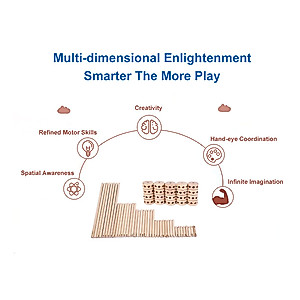 OUJILA Wooden Building Blocks for Kids Ages 4-8, STEM Preschool Learning Toys for Children, Educational Creative Construction Gift for Boys and Girls, 60 Pcs