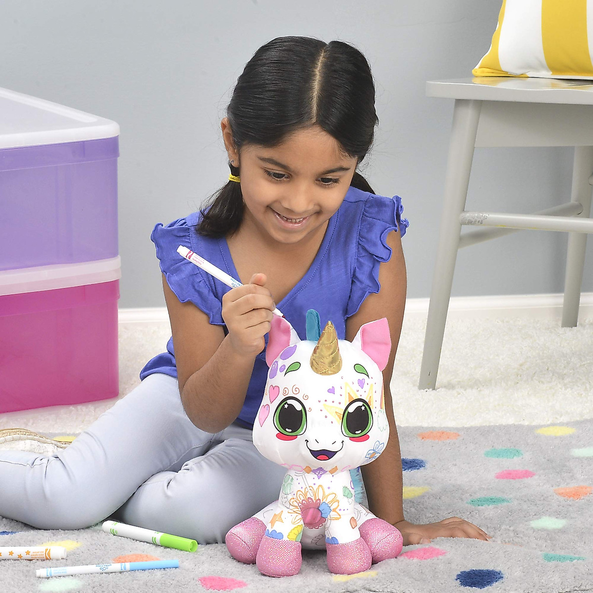 Crayola 12" Deluxe Color ’N Plush Unicorn - Draw, Wash Reuse