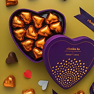 Chokola Sweet Love Heart Shaped Chocolates Gift pack | Dark Chocolate Box | Perfect Hamper for Women, Girl, Husband, Friend on Celebrations like, Birthday, Marriage & Anniversary | 4 Ounce.