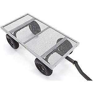 Gorilla Carts GOR1001-COM Heavy-Duty Steel Utility Cart with Removable Sides, 1000-lbs. Capacity, Gray