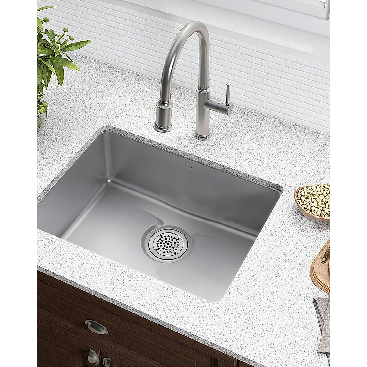 iVIGA Commercial Sink Drain: 3-1/2" Sink Opening Waste Drain Valve - Brass Commercial Kitchen Sink Drain With Twist Handle - Prevents Sink Clogged Overflow For Commercial Restaurant Multi-Basin Sink