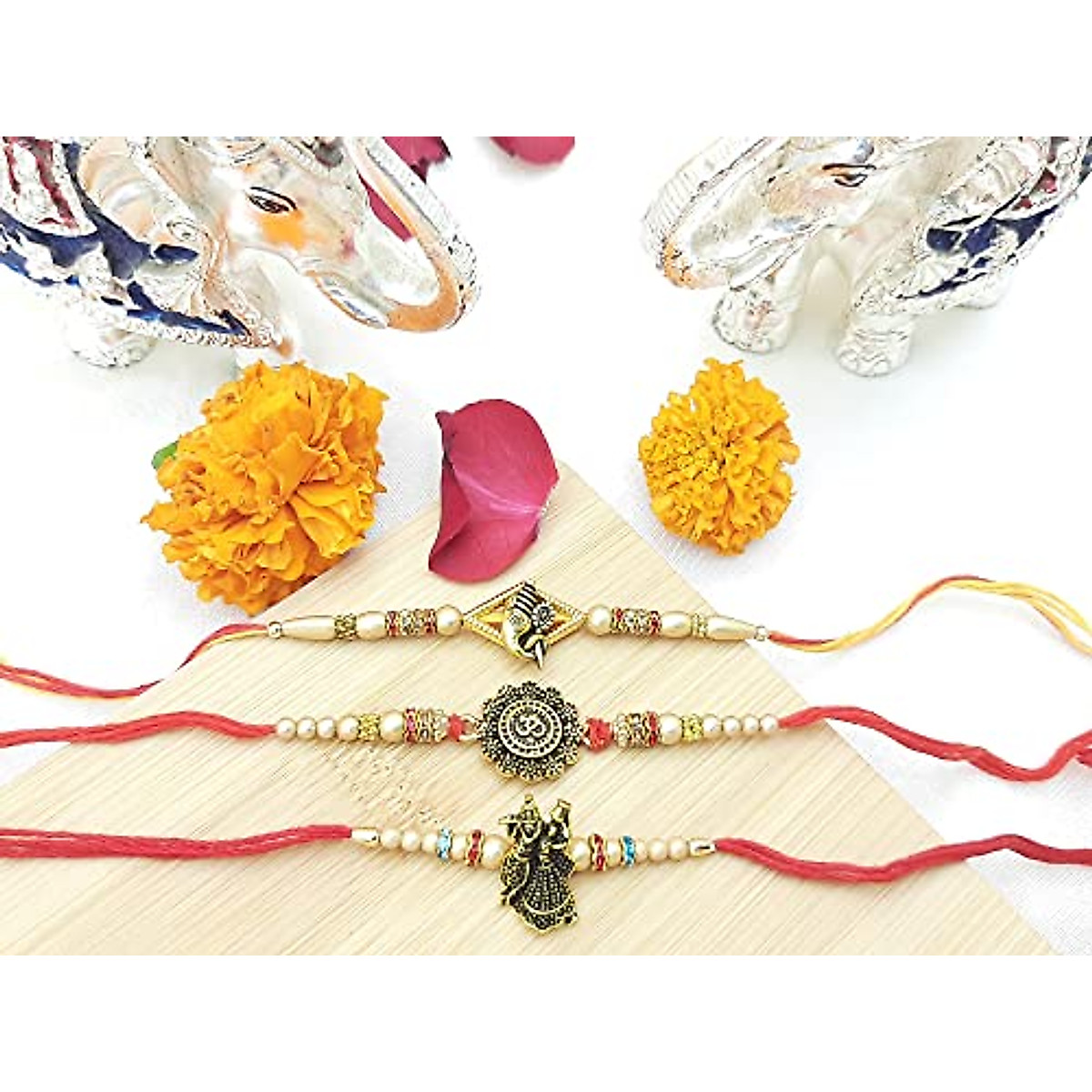 Rakhi for Brother,Stylish Bracelet God Idol RAKHI with BEST Design - Thread Raksha bandhan Rakhi Gift, Wrist bands for loving/Brother Sister, Father & Friends. (Rakhi Design 1, Small)