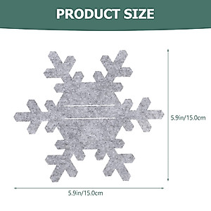 Zerodeko 8pcs Christmas Snowflake Cutlery Holder Christmas Tableware Holders Silverware Pocket Cutlery Organizers Felt Xmas Knife Fork Flatware Bags Christmas Party Dinner Table Supplies Gray