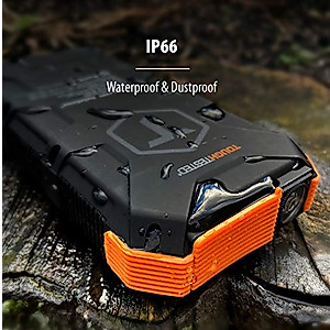 ToughTested Bigfoot Portable Solar Charger - with 4-Mode LED Flashlight- IP67 All Weather, High Efficiency Solar Panel Charger for iPhone & Android Smartphones & Tablets, Drones, Cameras, (24000mAh)