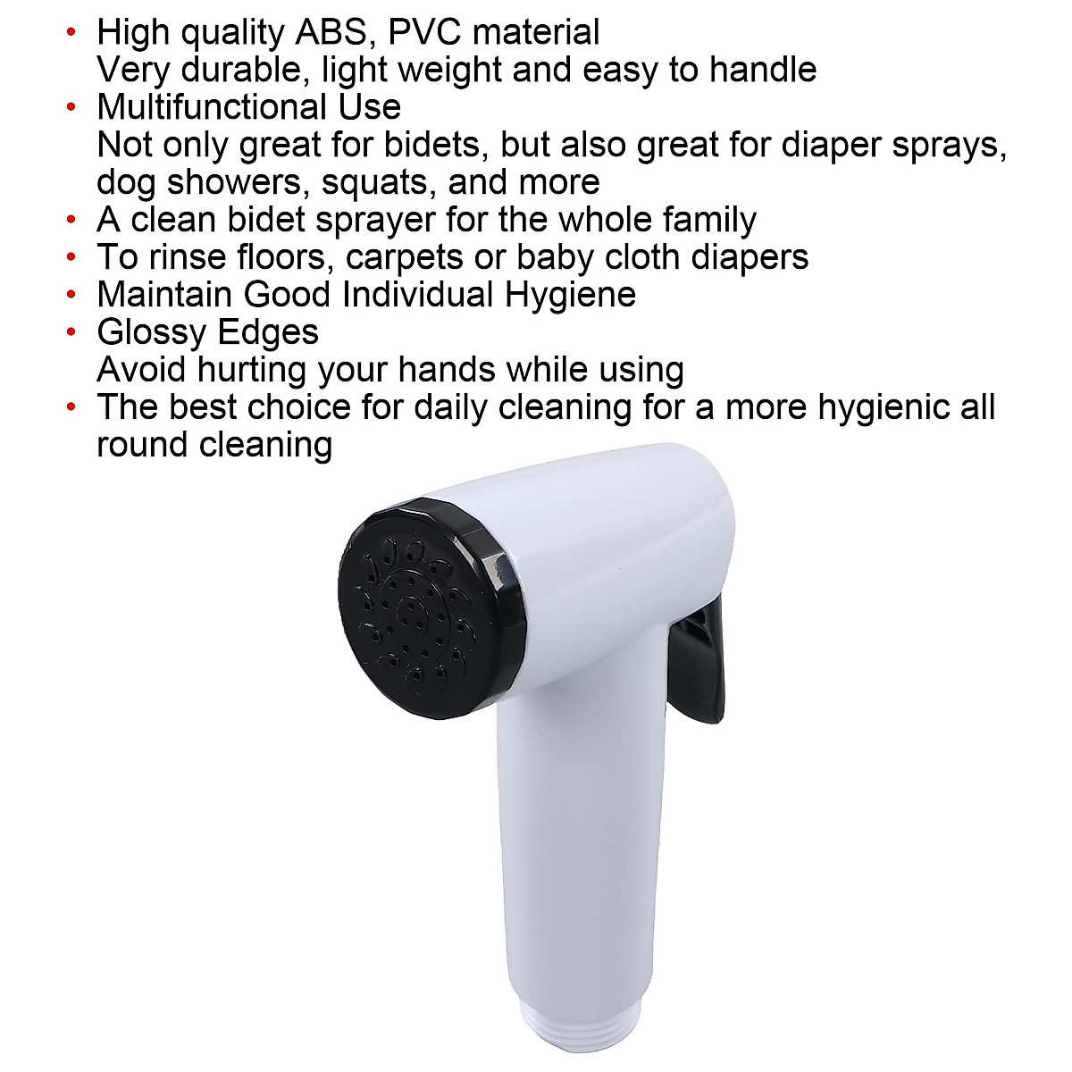 Bidet Sprayer G1/2 Thread Wall Mounted Handheld Toilet Sprayer for Dog Shower Floor Carpet Multifunctional Use for Women (B1125W three-piece set 1)