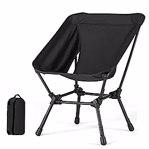 Ovyuzhen Portable Camping Chair, Folding Chair Supports 330lbs with Side Pockets Lightweight Heavy Duty for Outdoor Fishing Picnic Beach Hiking Backpacking Travel