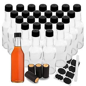 Accguan 5oz / 150ml Hot Sauce Bottles Glass Bottle Clear Oil Bottle for Kitchen- 25 Pack