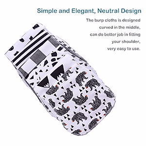 Gelisite 6 Pack Cotton Baby Burp Cloths Extra Absorbent Soft for Baby Boys and Girls Spit Up Cloth (Black)