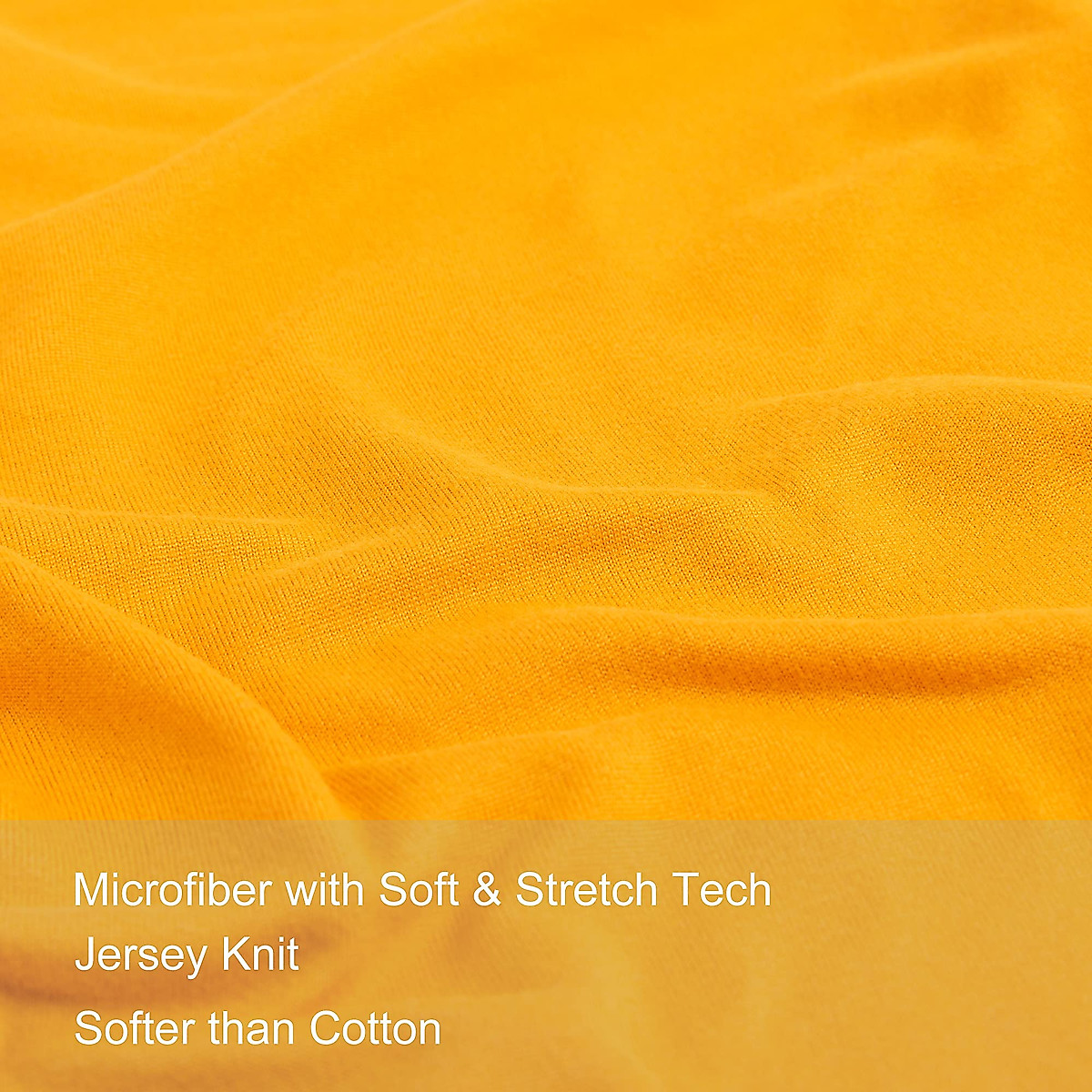 2-Pack Stretch Pillow Cases - Jersey Knit & Envelope Closure Pillowcases with Ultra Soft T-Shirt Like Polyester Blend - Suitable for Queen or Standard Size Set of 2, Yellow