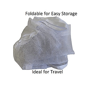 Large Soft Nylon Mesh Laundry Basket with Handles Portable and Collapsible For Dirty and Clean Laundry Home Travel College Dorm Also Ideal For Toys and Sporting Goods