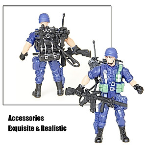 YEIBOBO ! 6 Pack Soldiers Action Figure Set - Army Men SWAT Team Toy (Future X-Cops)