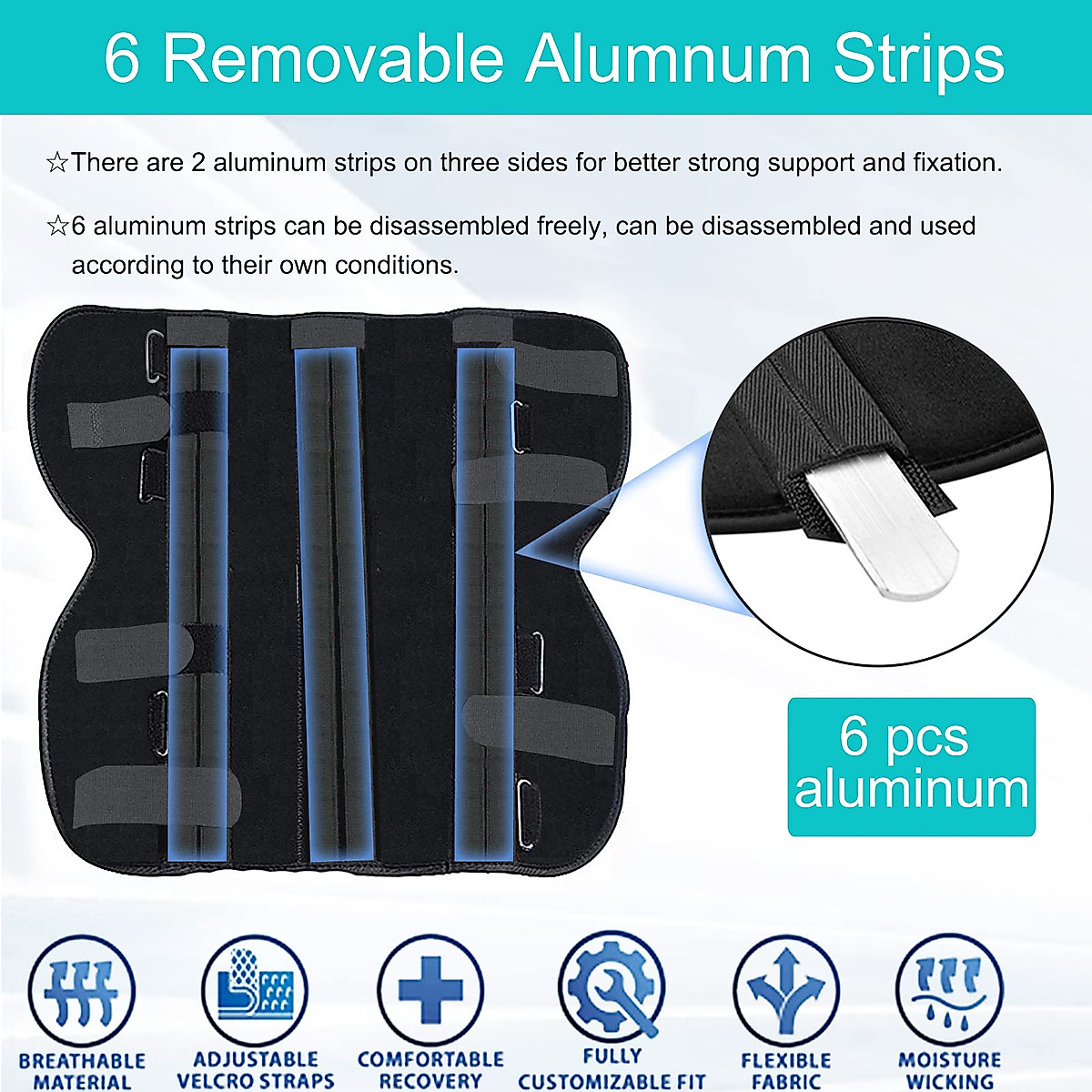 TANDCF Knee Immobilizer Secure Comfort Knee Brace & Stabilizer for Recovery,Knee Fractures,Instability, ACL,MCL,Meniscus Tear,Arthritis,Displacement & Post Surgery Recovery,Height 18.1" Universal