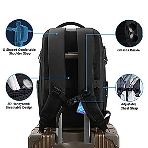 FENRUIEN Hardshell Backpack Expandable,Anti Theft Laptop Backpack for Men with USB Port,Water Resistant Computer Bag 17.3 Inch for Travel/Business