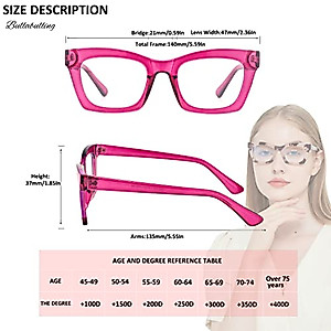 bullabulling 3 pack Oprah style Spring hinge Readers Blue Light Blocking Computer Square Reading Glasses for Women Men (flowers/tea/rose, 1.5)
