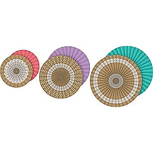 Shabby Chic Burlap Hanging Paper Fans