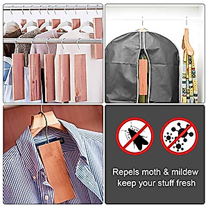 FOCCTS 20 Pcs Cedar Hangers Blocks, Natural Red Cedar Blocks for Clothes Storage, Cedar Hang Ups Set Household Protector, Aromatic Cedar Wood Hangers