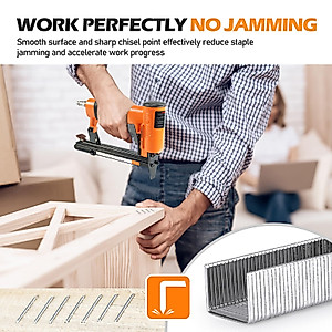 KIMSING 21 Gauge 1/2-inch (12.8mm) Crown Galvanized Upholstery Staples, 80 Series 3/8-inch (10mm) Leg Length Fine Wire Staples for Pneumatic Stapler, Air Staple Gun 10,000 Per Box (1 Box)