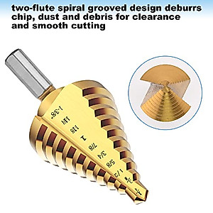 Luckyweld Step Drill bit Set 1/4” to 1-3/8”, Multifunction Triangle Handle Drilling Step Bit Set for Metal and Wood