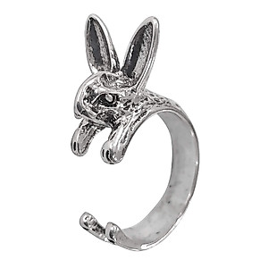 ROSTIVO Bunny Ring for Women and Men Cute Easter Ring Rabbit Ring