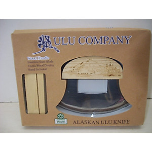 Alaskan Ulu Knife with Wooden Display Stand